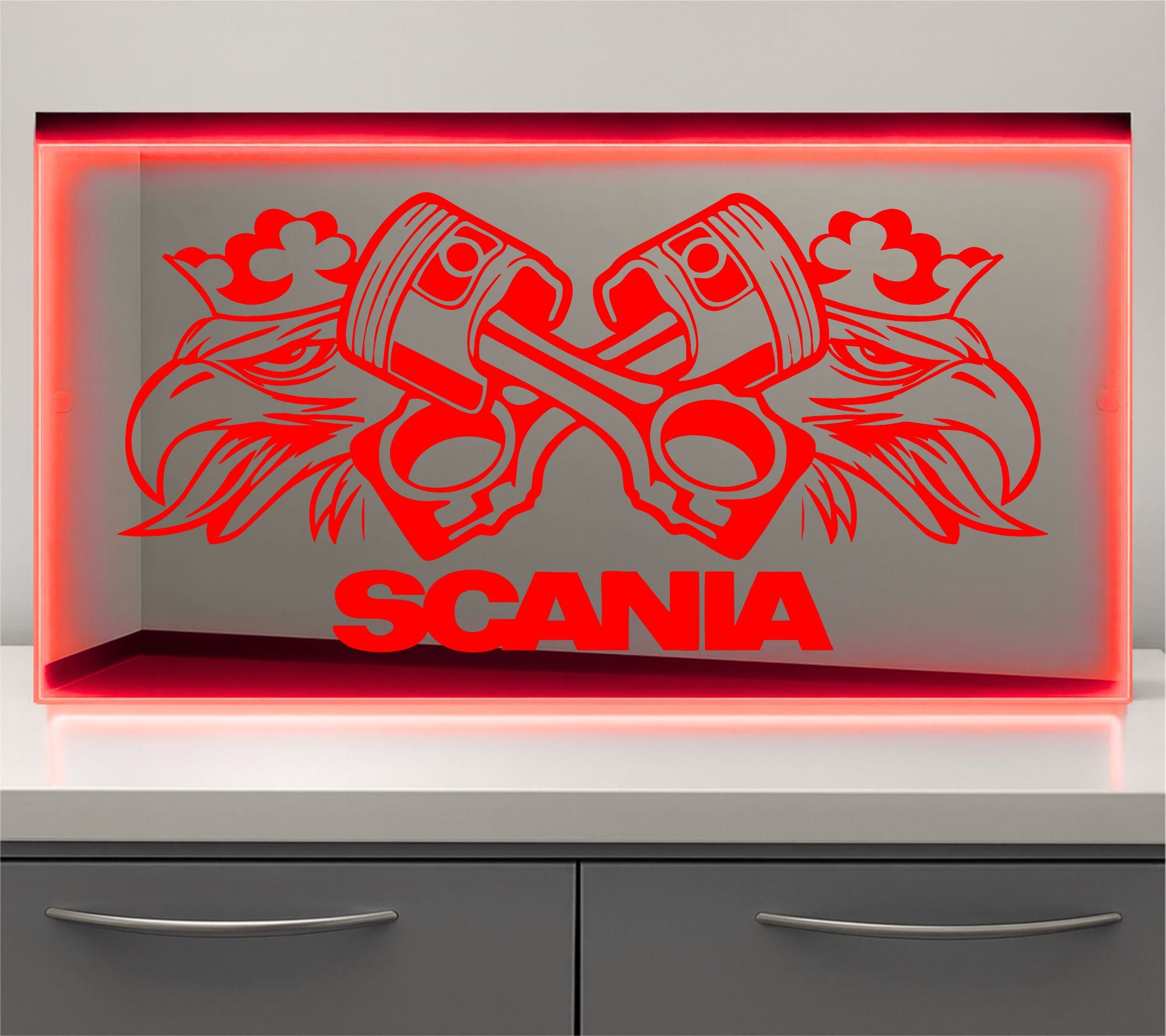 Scania pistons Bulkhead LED Mirror Light – Customisable RGB Display ...