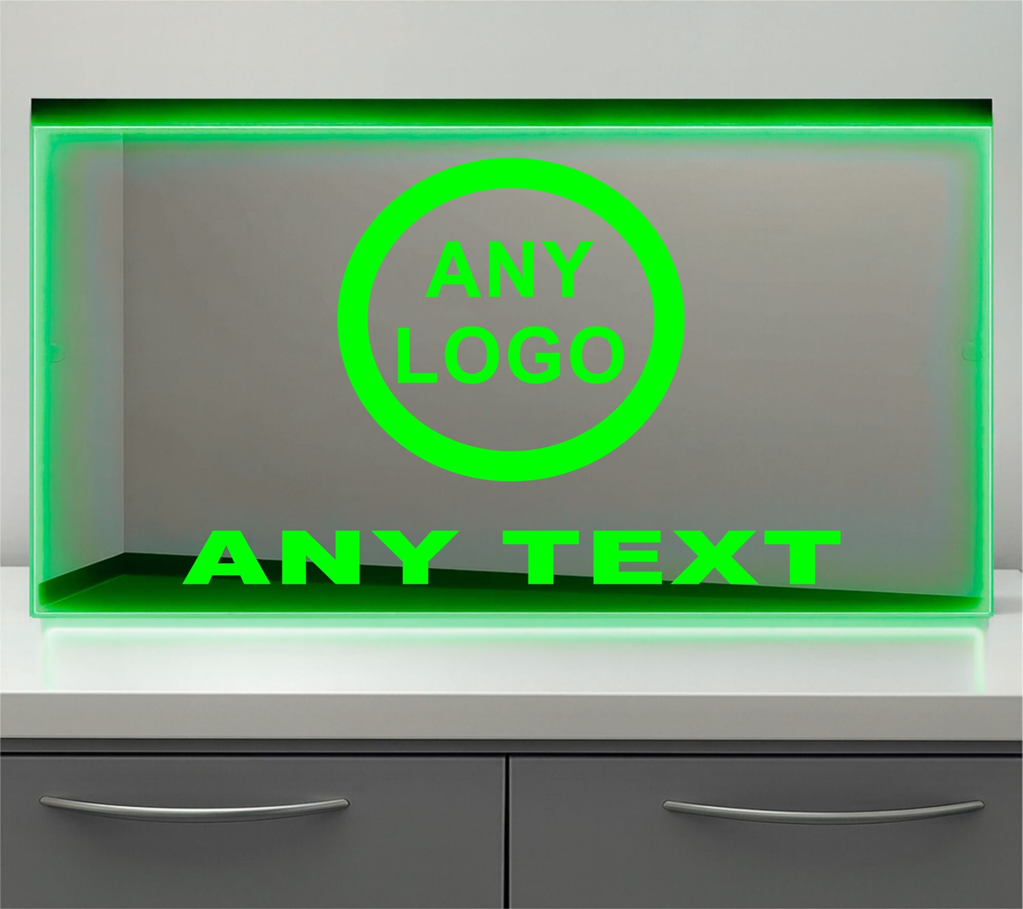 Any Logo Any Text Bulkhead LED Mirror Light – Customisable RGB Display ...