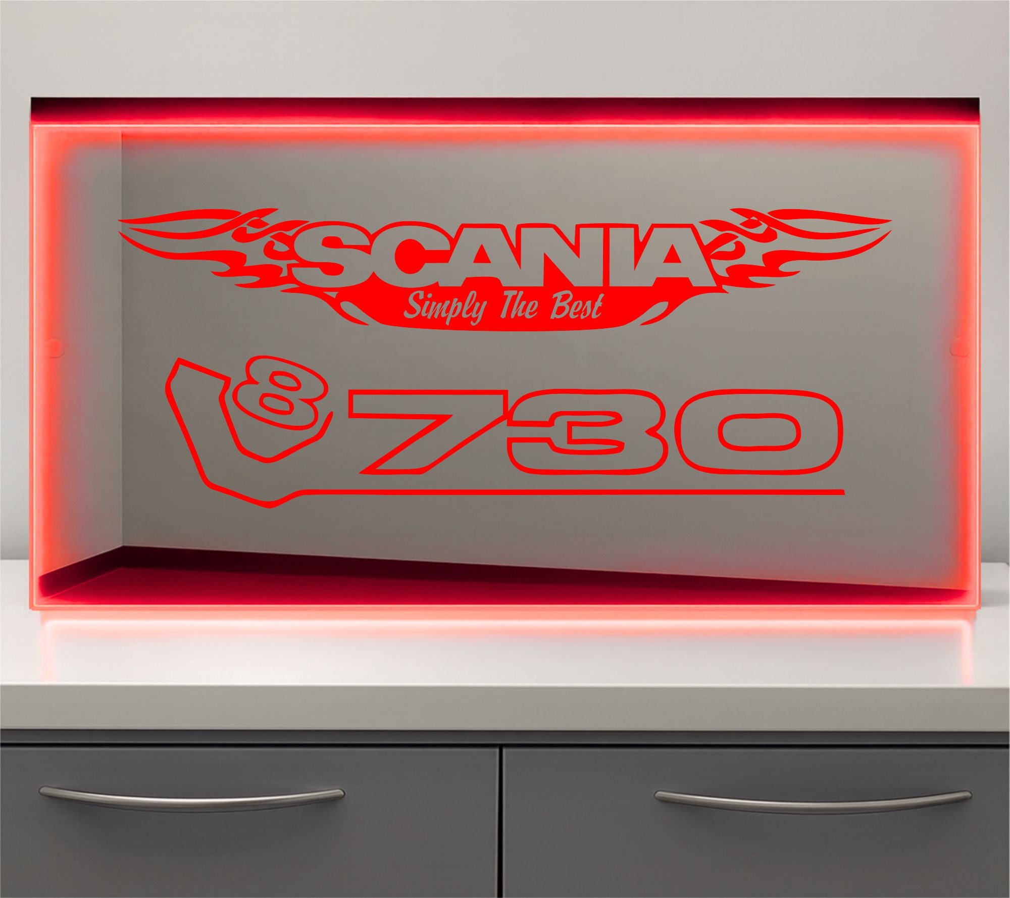 Scania V8 730 Bulkhead LED Mirror Light – Customisable RGB Display ...
